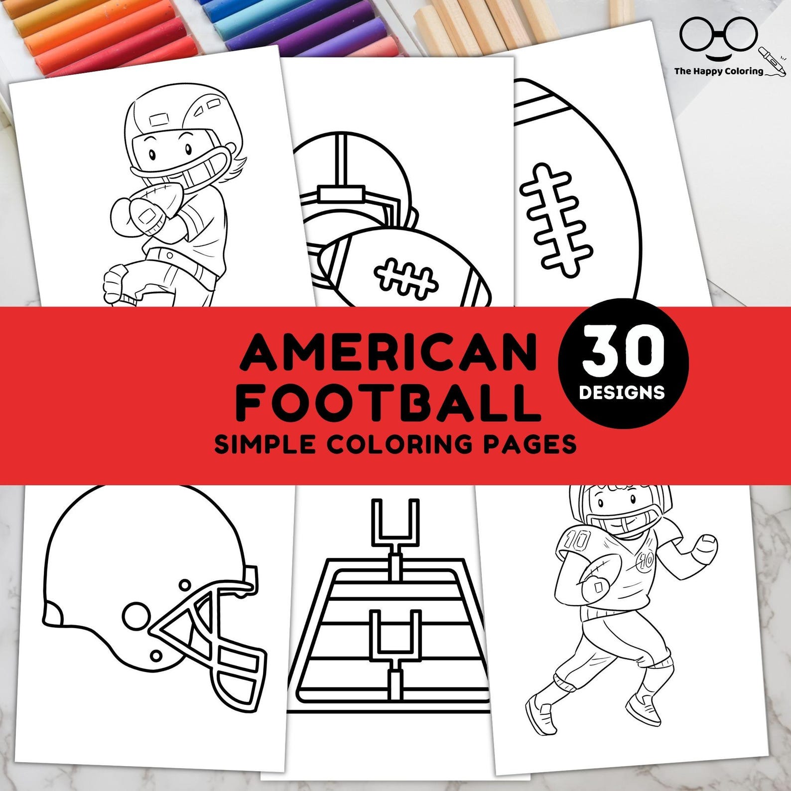 Football Coloring Pages | 30 Printable American Football Sheets for ...