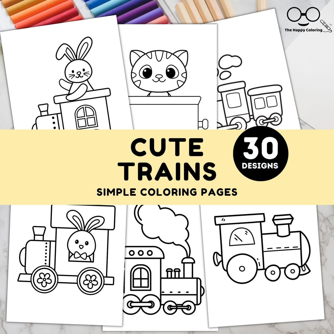 Cute Trains Coloring Pages | Printable Railway and Steam Engine Sheets ...