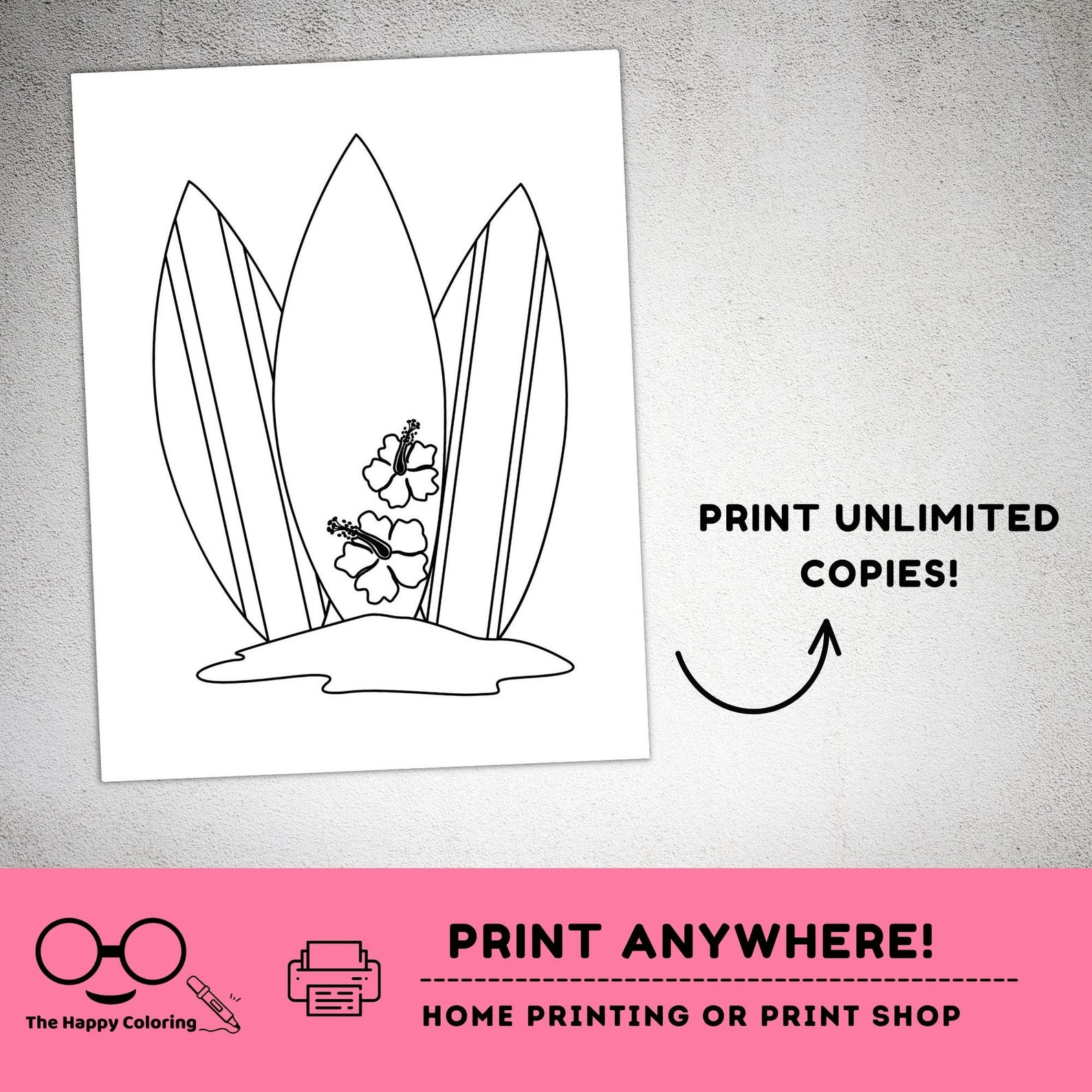 Hawaiian Coloring Pages | Printable Luau Tropical Beach and Flower ...