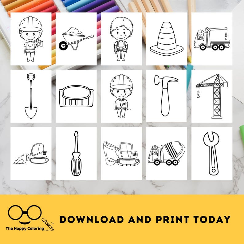 Construction Coloring Pages | 30 Printable Builder Sheets for Kids and ...