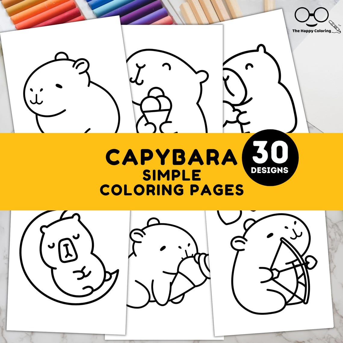Cute Capybara Coloring Pages | Printable Capybara Sheets for Kids and ...