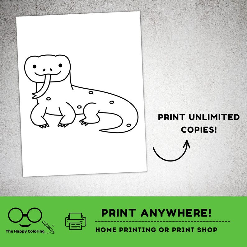 Cute Reptiles and Amphibians Coloring Pages | 30 Printable Animal ...