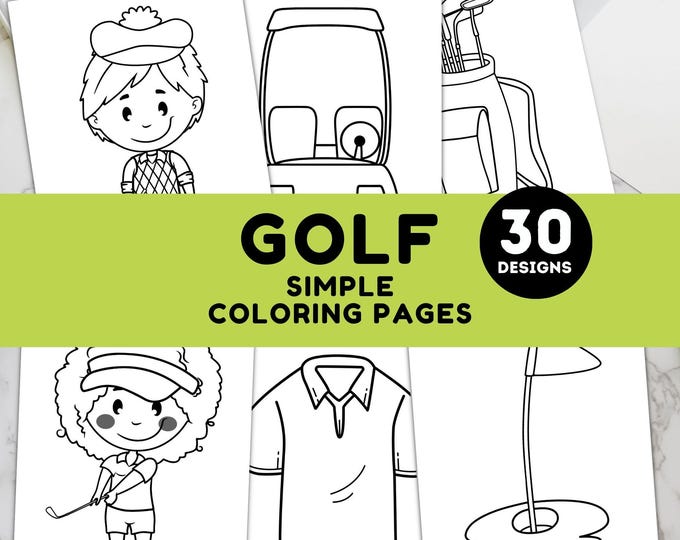 Printable Cute Golf Coloring Pages for Kids & Adults | 25 Pages ...