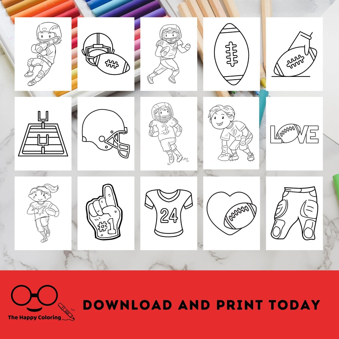 Football Coloring Pages | 30 Printable American Football Sheets for ...