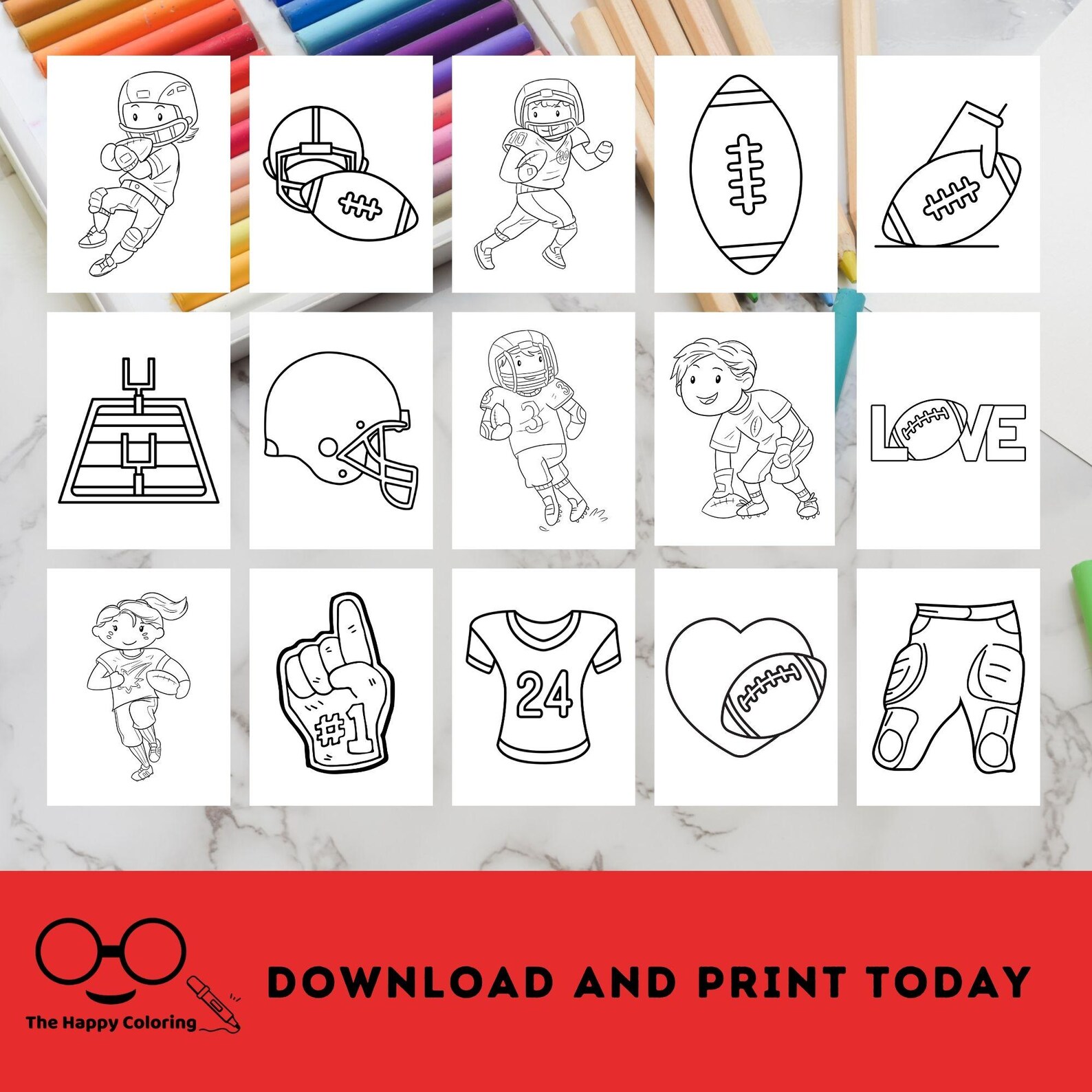 Football Coloring Pages | 30 Printable American Football Sheets for ...