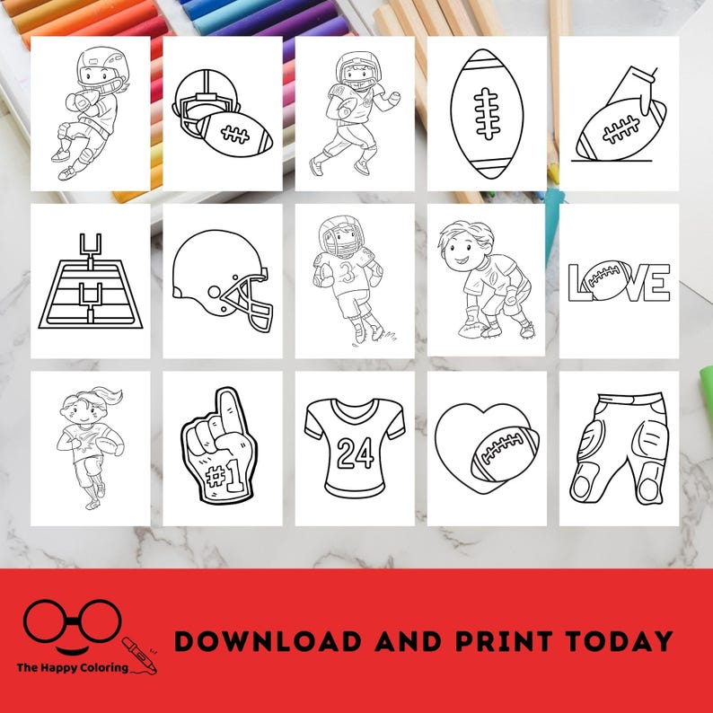Football Coloring Pages | 30 Printable American Football Sheets for ...