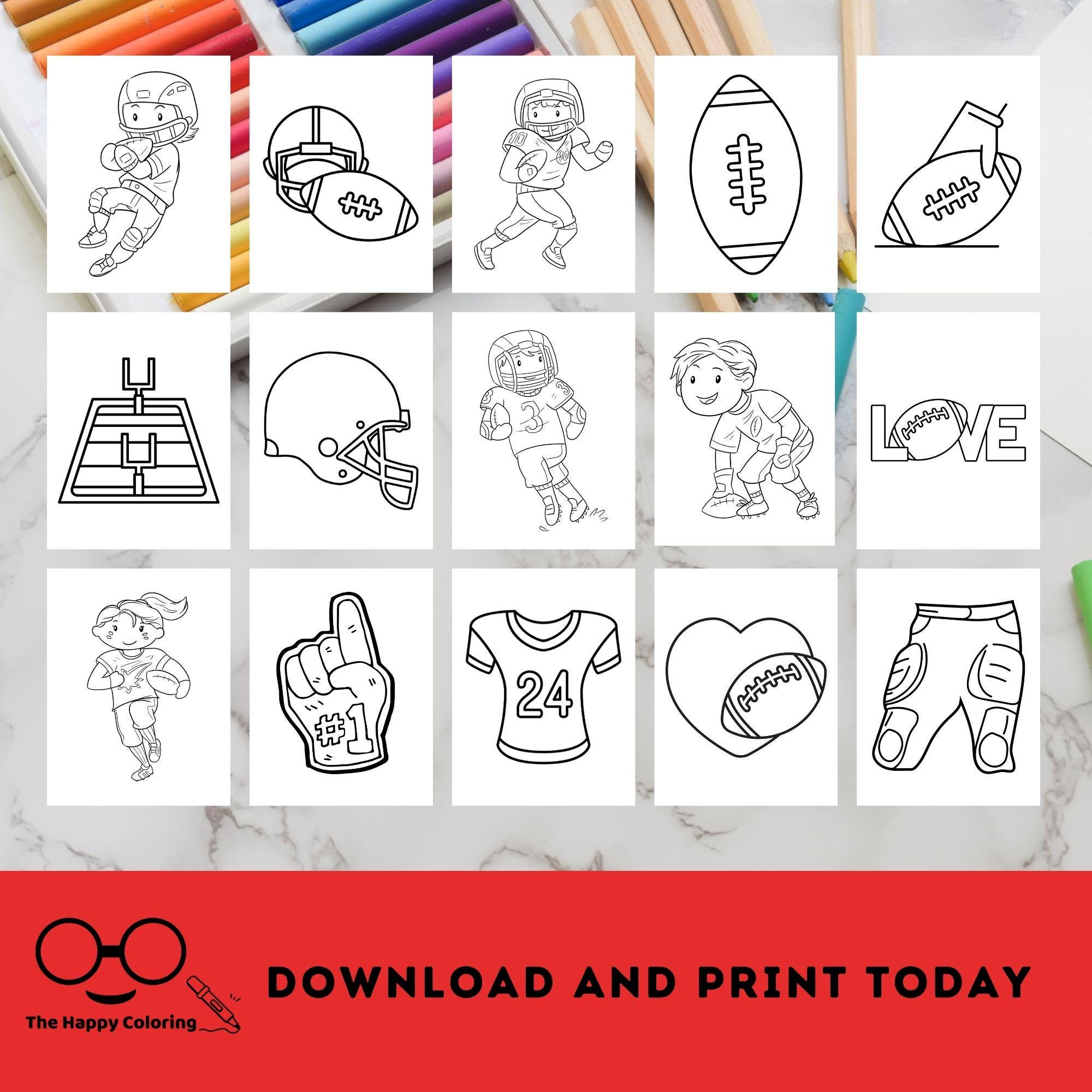Football Coloring Pages | 30 Printable American Football Sheets for ...