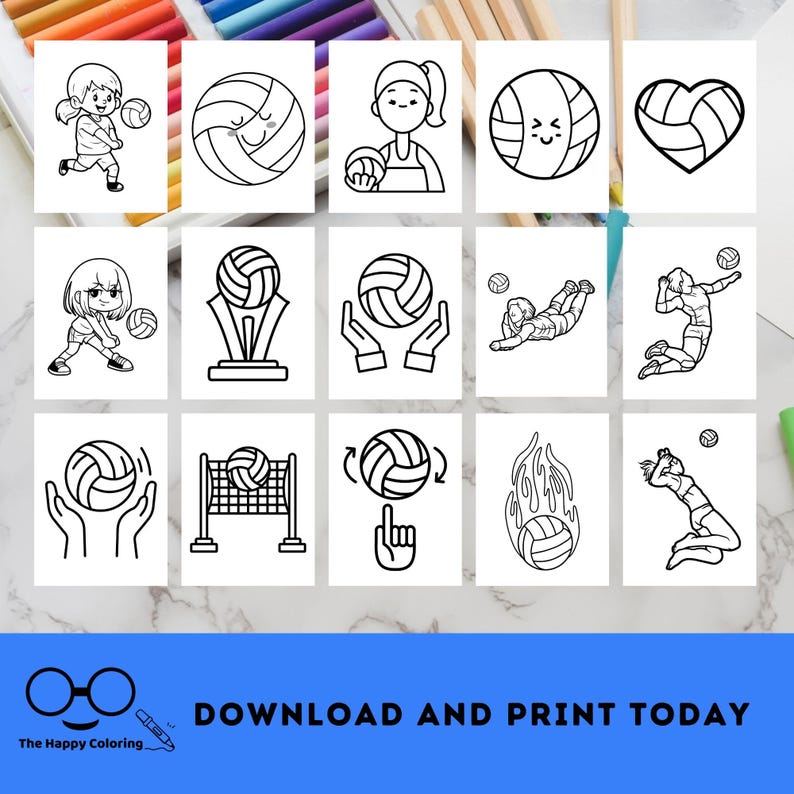 Volleyball Coloring Pages | 30 Printable Volleyball-themed Sheets for ...