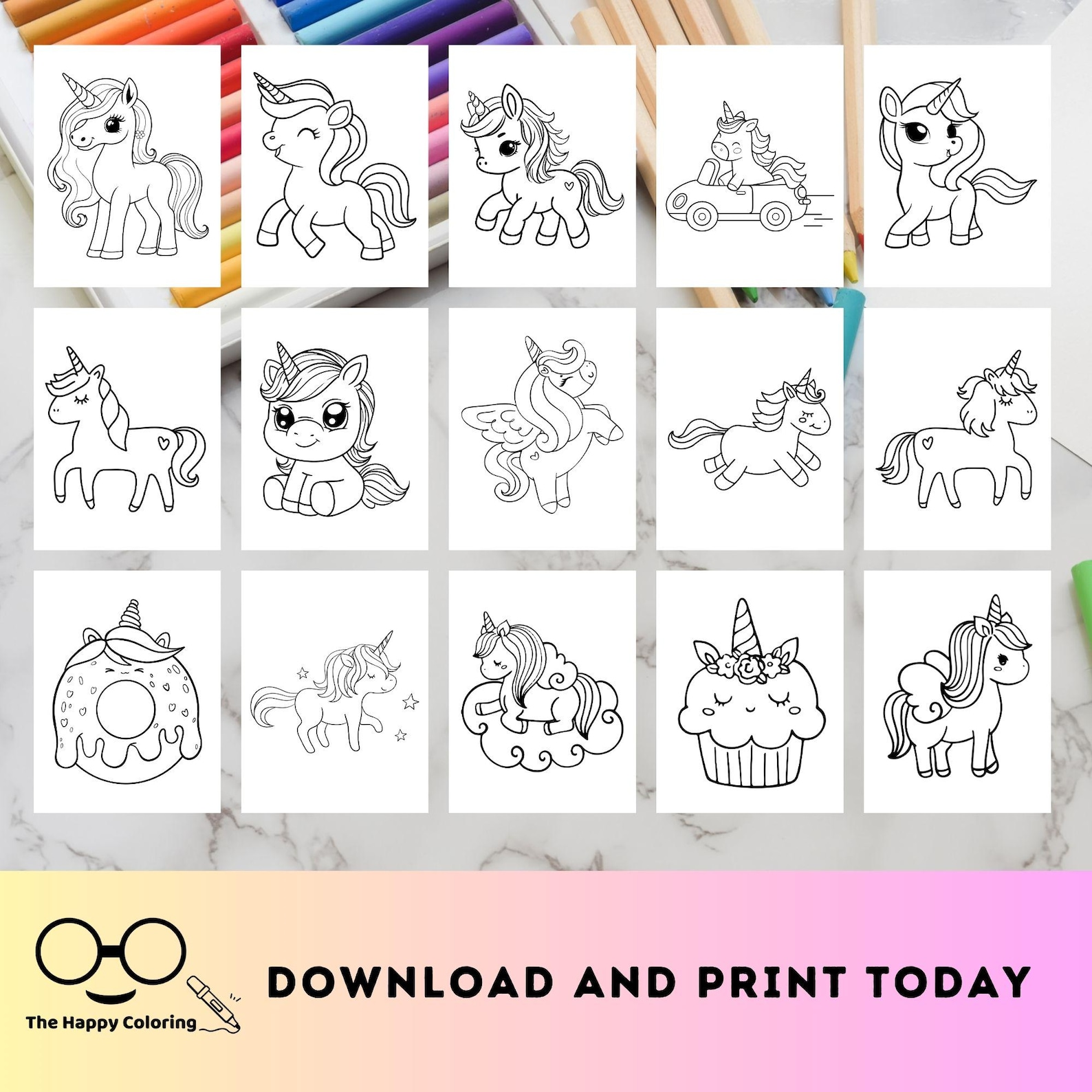 Cute Unicorn Coloring Pages | Printable Unicorn and Rainbow Sheets for ...