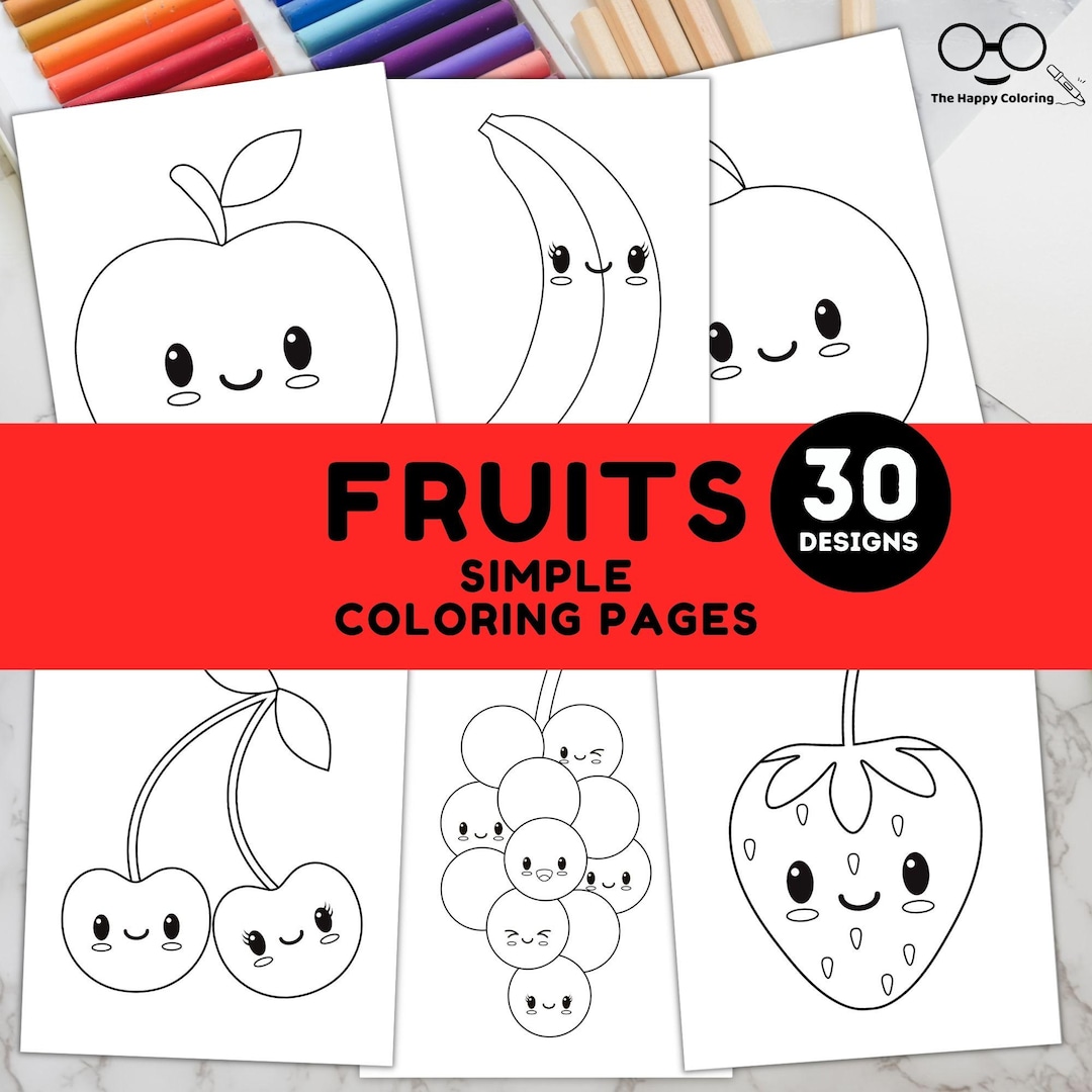 Kawaii Fruits Coloring Pages | 30 Adorable and Juicy Designs for Kids ...