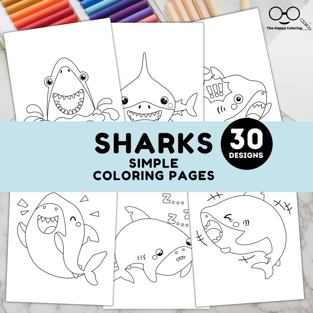 Shark Coloring Pages for Kids | 30 Cute Printable Shark Sheets | Fun ...
