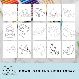 Shark Coloring Pages for Kids | 30 Cute Printable Shark Sheets | Fun ...