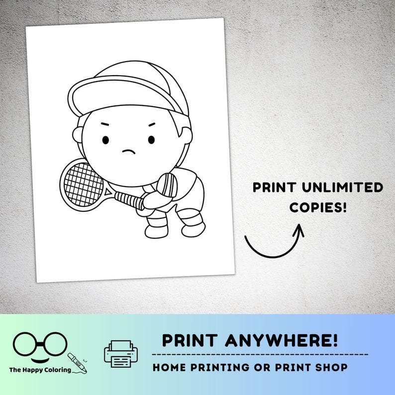 Tennis Coloring Pages | 30 Printable Sports-themed Sheets for Kids ...