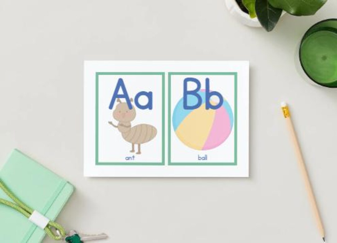 Large Alphabet Flashcards in Muted Colours for Home Learning, School ...