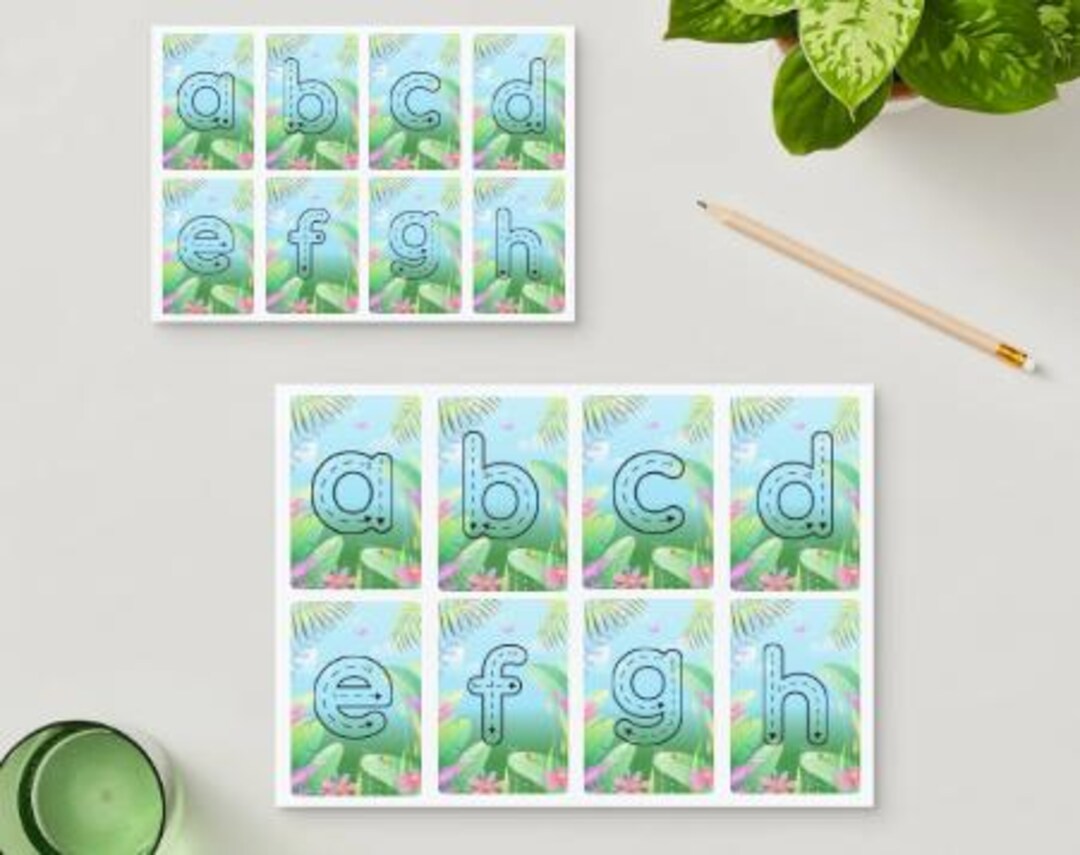 Garden Nature Spring Themed Alphabet Letter Tracing Flashcards for Home ...