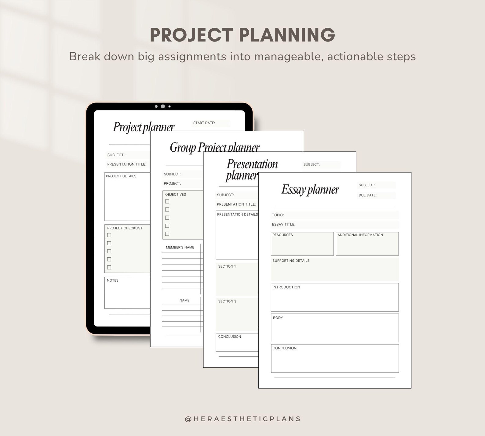 Digital Student Planner Academic Diary 2025-2026 All in One University ...