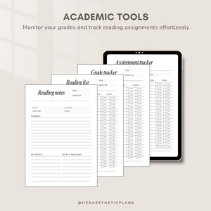 Digital Student Planner Academic Diary 2025-2026 All in One University ...