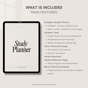 Digital Student Planner Academic Diary 2025-2026 All in One University ...