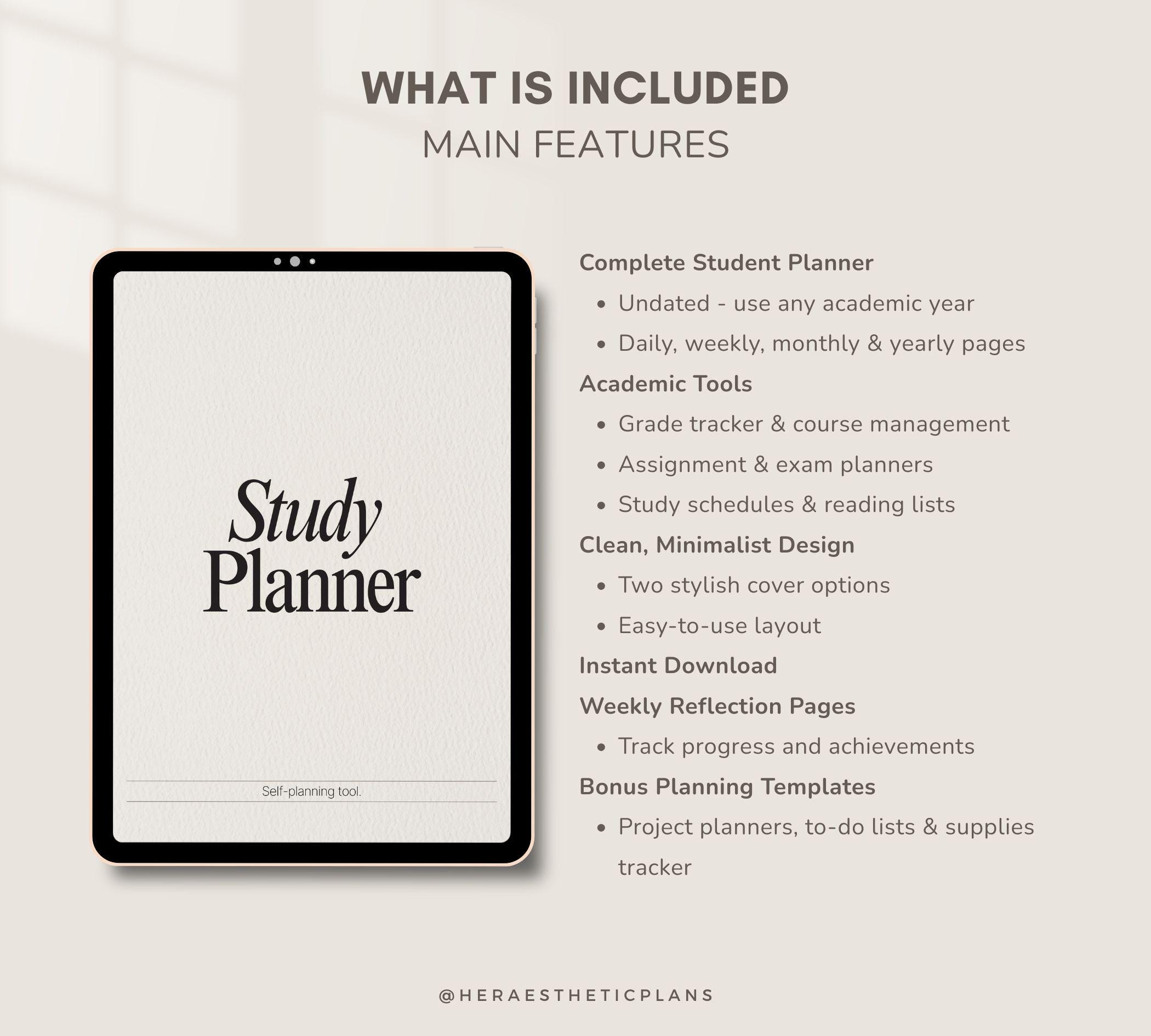 Digital Student Planner Academic Diary 2025-2026 All in One University ...