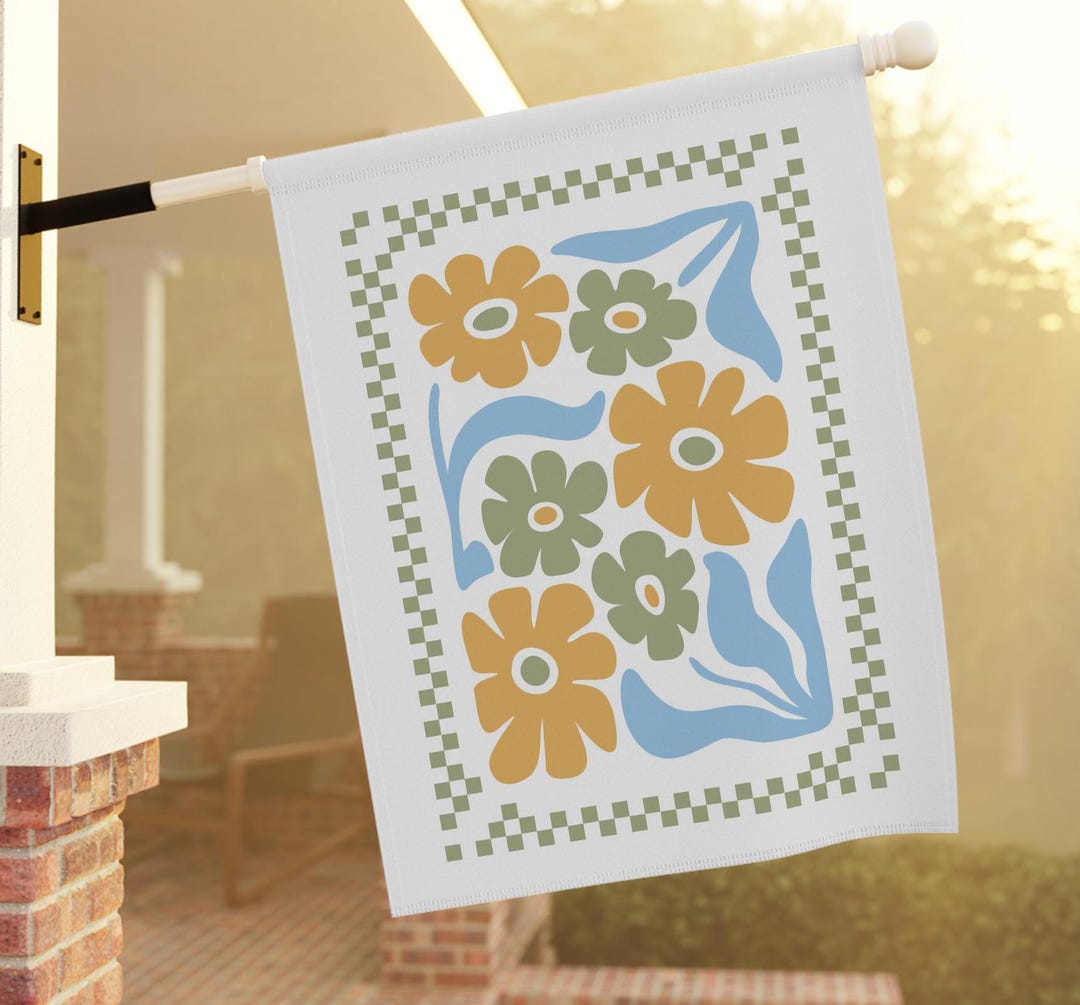 Floral Garden Banner Boho Home Decor, Spring Decoration, Garden Flag ...
