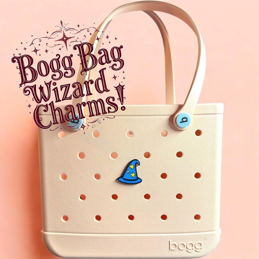 Sparkly Wizard Hat Bogg Bag Charm With Golden Stars - Etsy