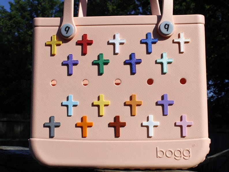 Bible Cross Bogg Bag + Gogo Tote Charm: Christian Faith Accessory ...