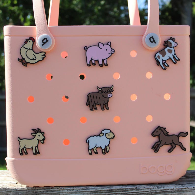 Farm Animal Bogg Bag Charms: Horse, Chicken, Lamb, Goat, Pig - Etsy