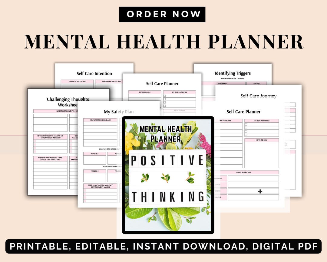 Mental Health Planner | Self-care Journal | Mood Tracker | Anxiety ...