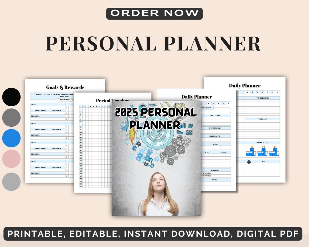 2025 Personal Productivity Planner | Goal Tracker (printable PDF) - Etsy