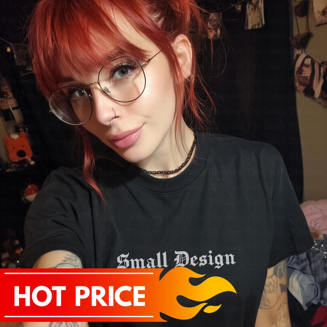 Black T-shirt Mockup: Alternative Female Model Selfie (PNG) - Etsy