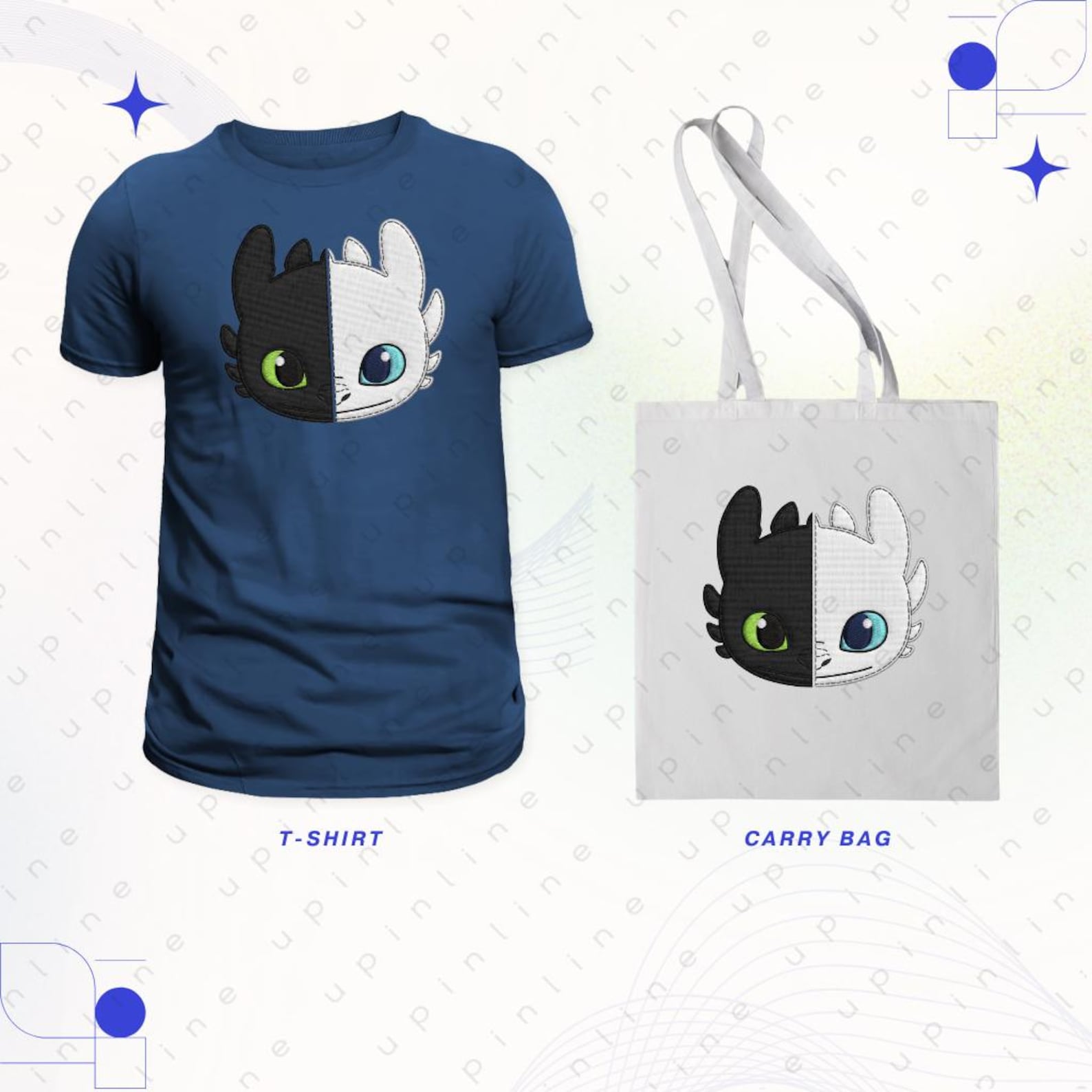 Toothless & Light Fury Split Face PNG | Cute Dragon Couple Digital ...