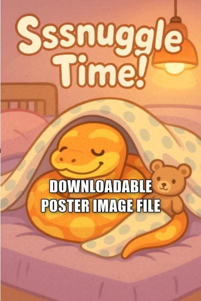 Adorable Snake Illustration for Kids – Snuggle Time – Cute Serpent ...