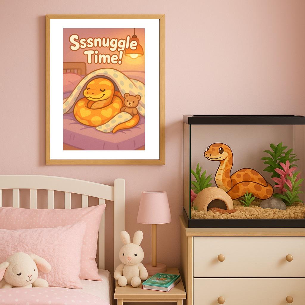 Adorable Snake Illustration for Kids – Snuggle Time – Cute Serpent ...