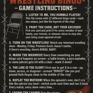 Get Ready to Rumble With Our Printable Wrestling Bingo Game - Instant ...