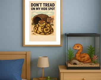 Silly Snake Art for Children - 'don't Tread on My Hide Spot' Print ...