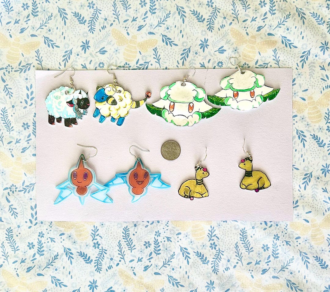 FULLY CUSTOM 2D and 3D Pokemon Dangle Earrings - Etsy
