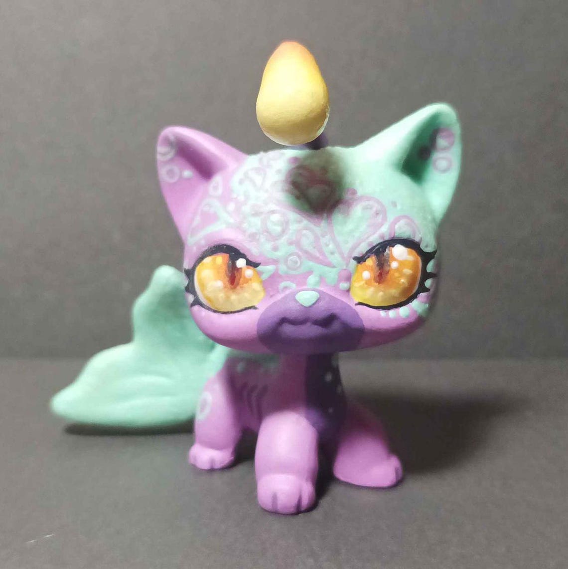 Marine LPS Littlest Pet Shop Shorthair Cat Custom Fluorescent Mermaid ...