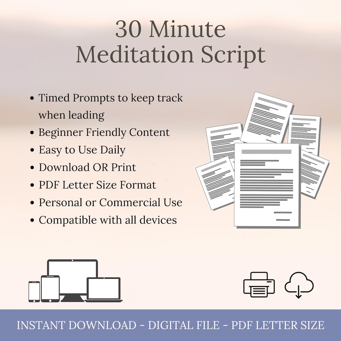 30 Minute Loving Kindness Meditation Script - Digital Download - Guided ...