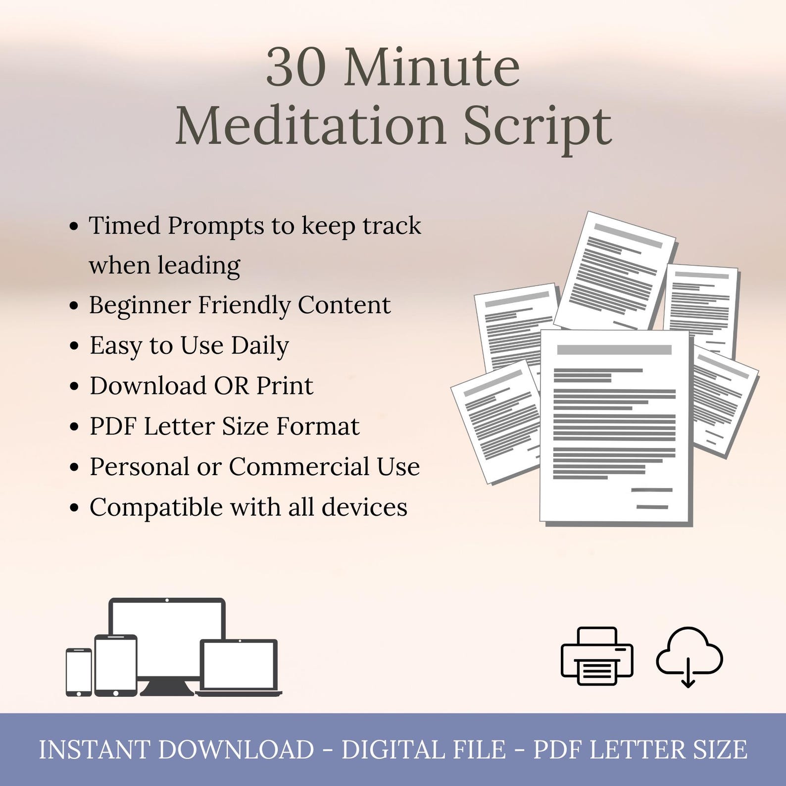 30 Minute Loving Kindness Meditation Script - Digital Download - Guided ...