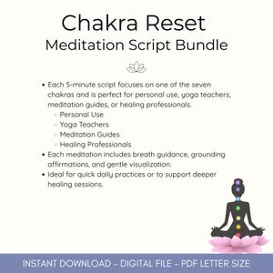 Chakra Reset Bundle Meditation Script - 7 Guided Pdfs - Energy Healing ...