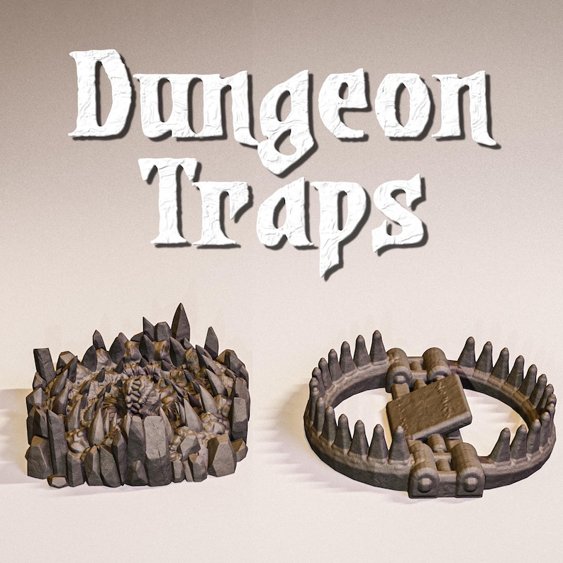 Trap Miniatures Set | 3D Spike Trap & Bear Trap for TTRPG, Massive ...