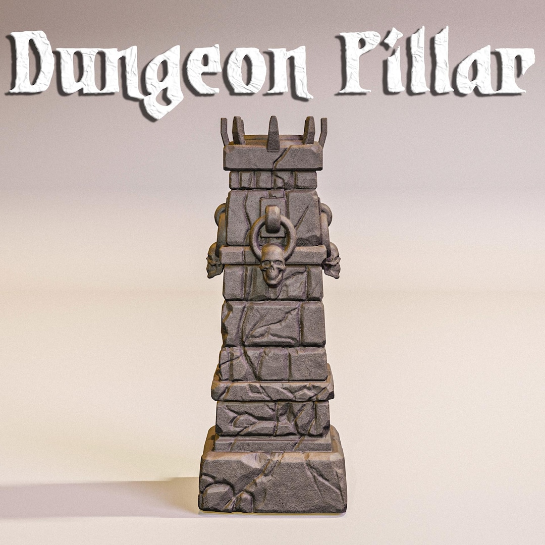 2x Stone Pillar Miniature | Set of 2 | Gothic Column Prop for Dungeon ...