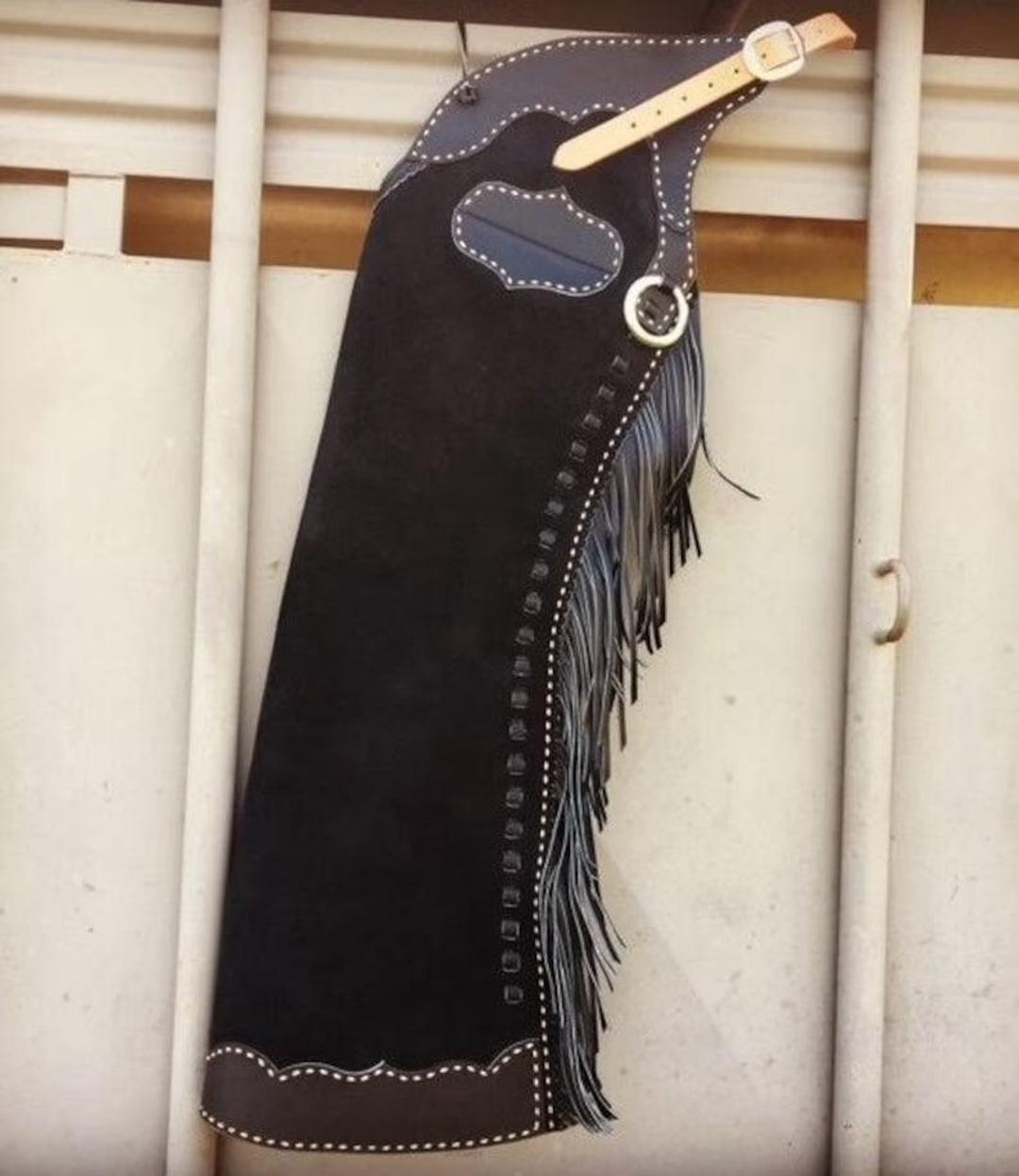 Women's Handmade Western Wear Suede Leather Chap Fringes Suede Leather ...