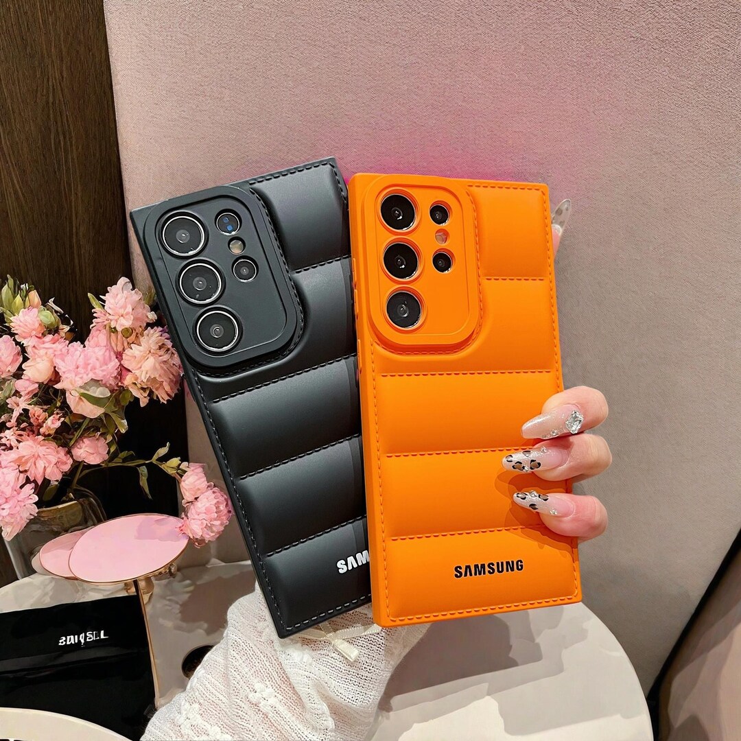 Wave Puffer Down Jacket Phone Case Solid Color Shockproof Soft Case for ...