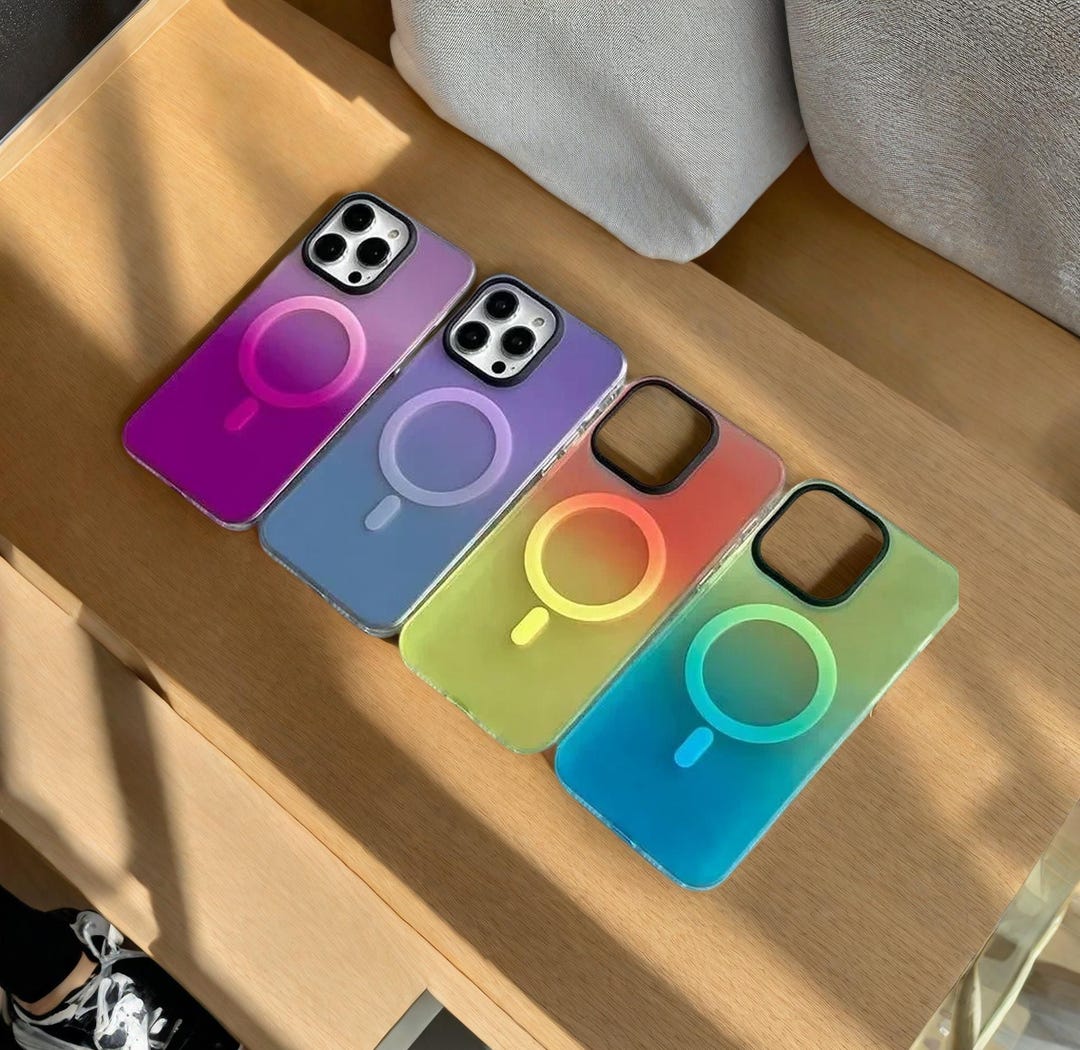 Matte Gradient Bling Aurora Magsafe Magnetic Wireless Charging Colorful ...