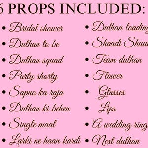 15+ Team Dulhan Desi Wedding Bollywood Props Sangeet Mehndi Dholki ...