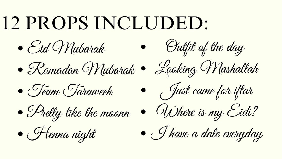 12 Eid Celebration Ramadan Photo Props Muslim Eid Mubarak Photobooth ...