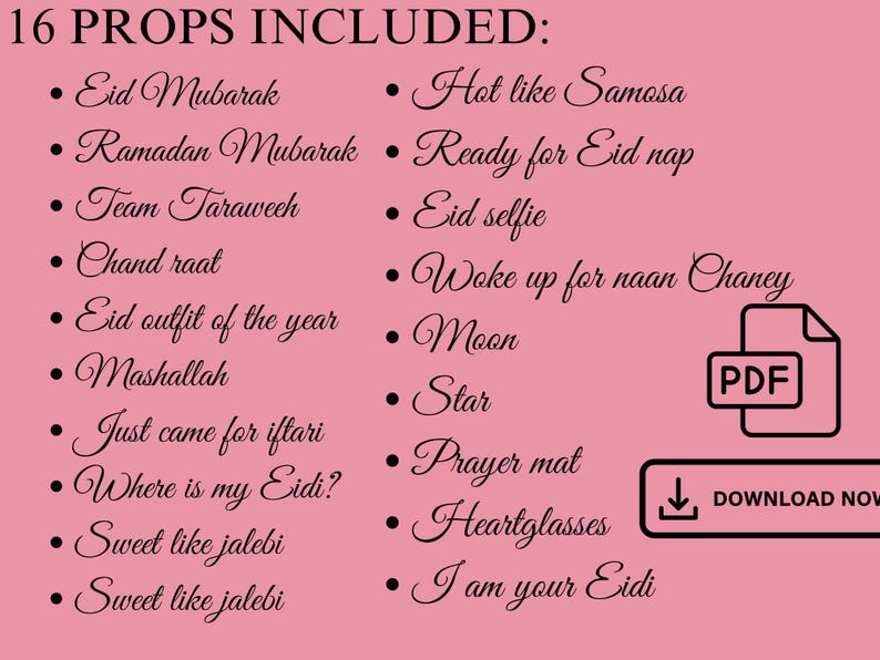 15+ Eid Celebration Ramadan Photo Props Muslim Eid Mubarak Photobooth ...