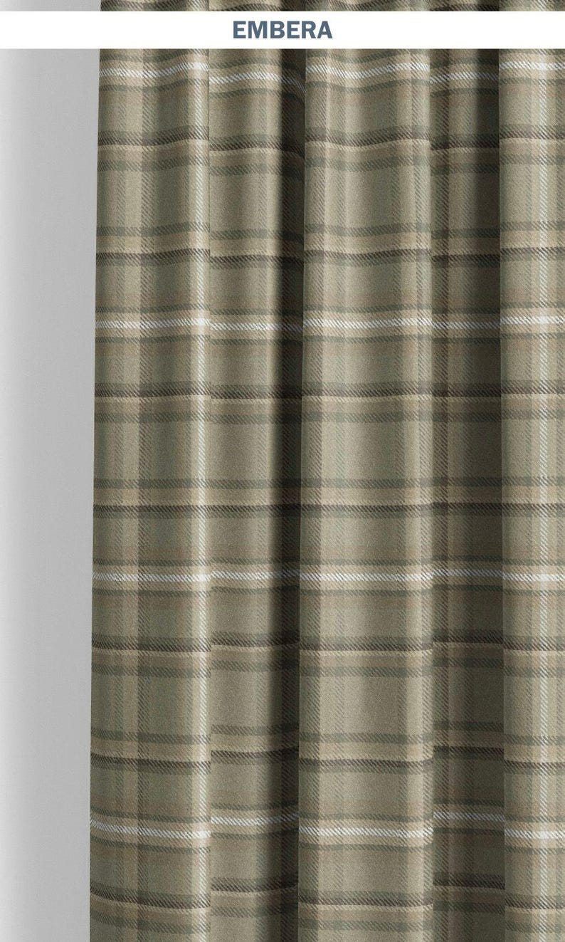 Plaid/ Checked Velvet Roman Shades & Fabric Window Blinds. Lined ...