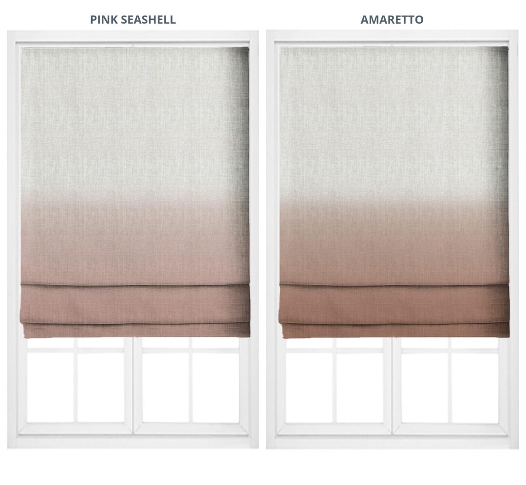 Two-tone Ombre Gradient Roman Shades. Custom Size Window Blinds for ...